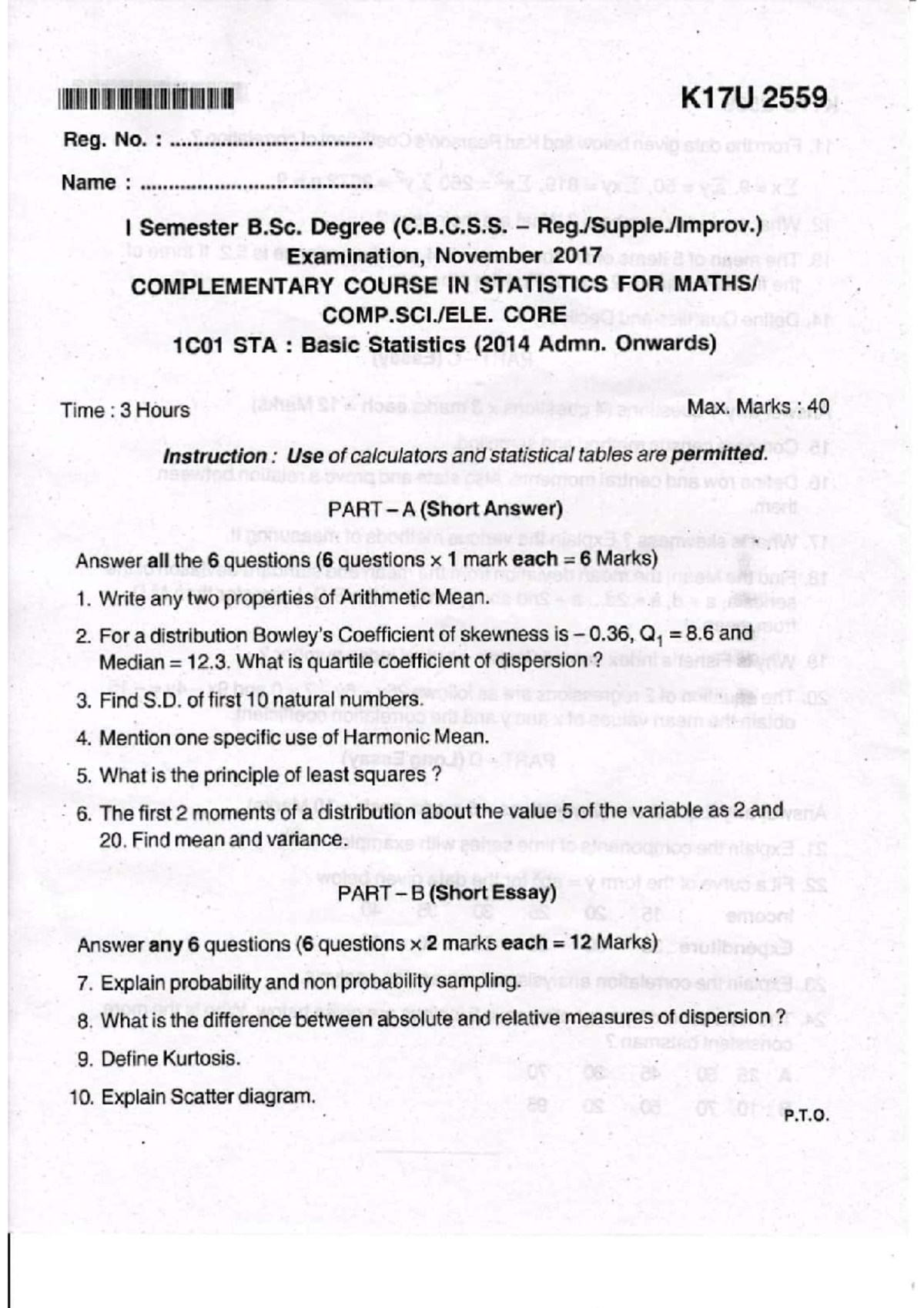 1c01 Sta Basicstatistics 2014 Admn Basic Statistics Studocu