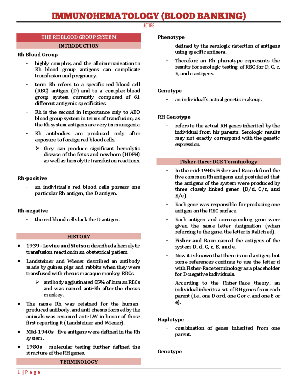 Chapter 7 - Blood Bank - THE RH BLOOD GROUP SYSTEM INTRODUCTION Rh ...