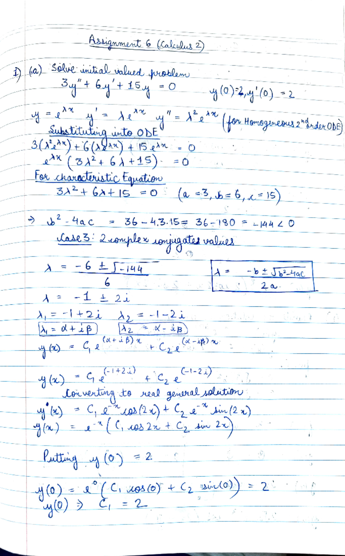 Assignment 6 Calculus 2 - Asignment 6 (Caleulus 2) Seluenital valed Suhattuting unto obE (34+ 6 ...