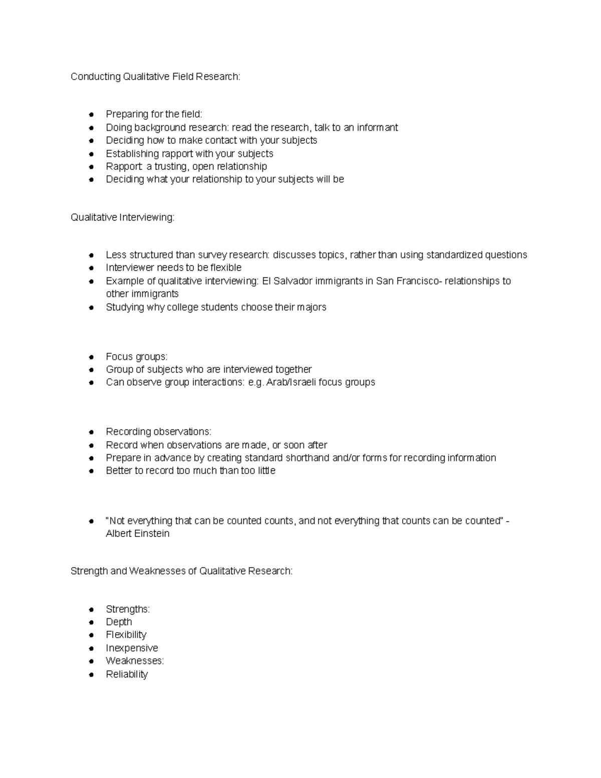 PSY 205 - Pt 3 - Conducting Qualitative Field Research: Preparing for ...