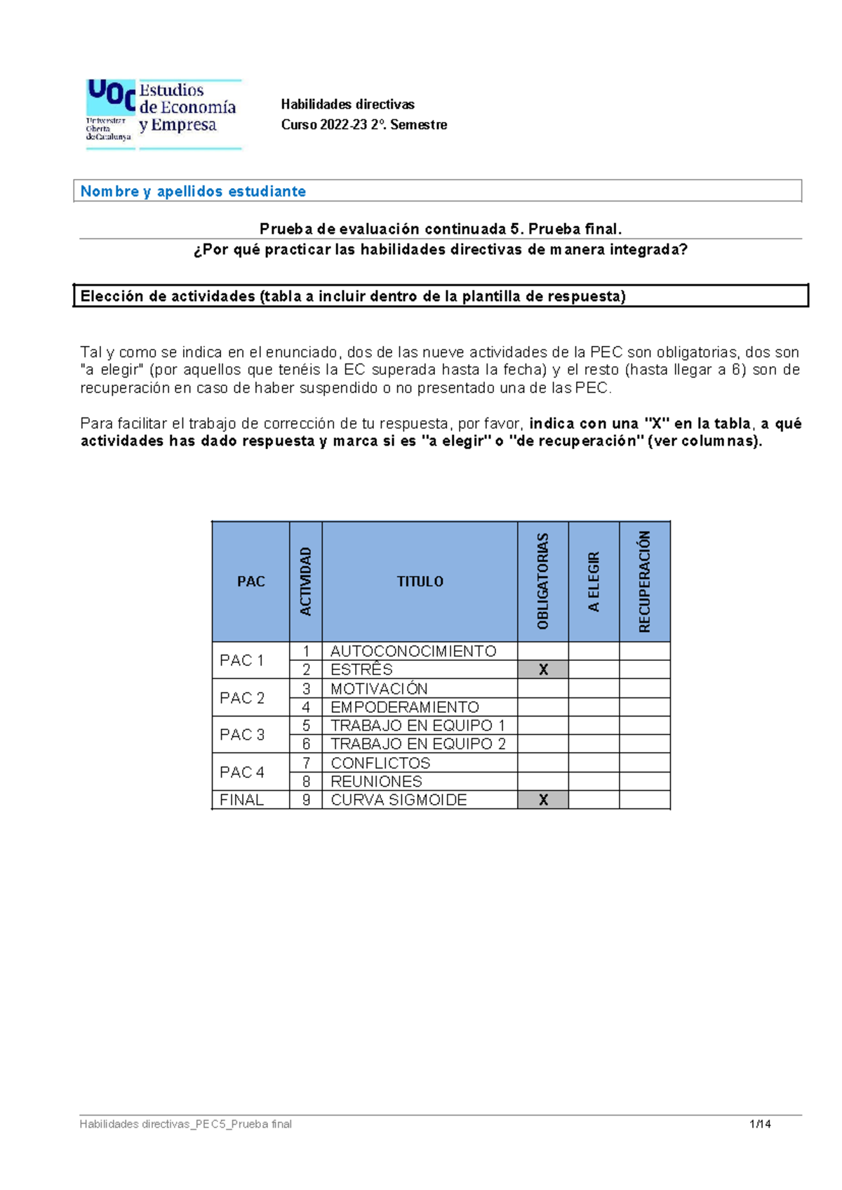 HD PEC5 22-23 2 plantilla respuestas - Habilidades directivas Curso ...