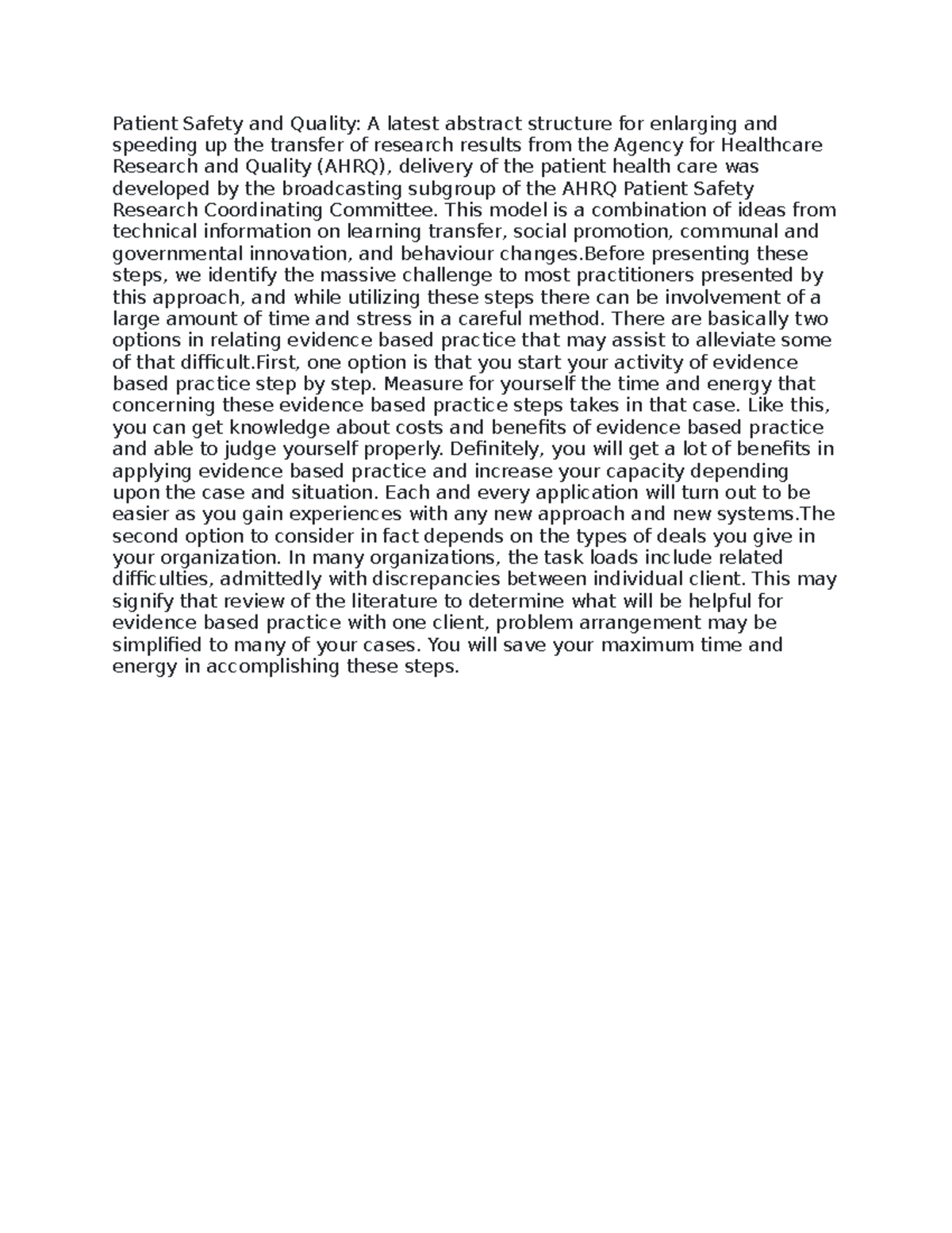 2528 - nursing essay - Patient Safety and Quality: A latest abstract ...