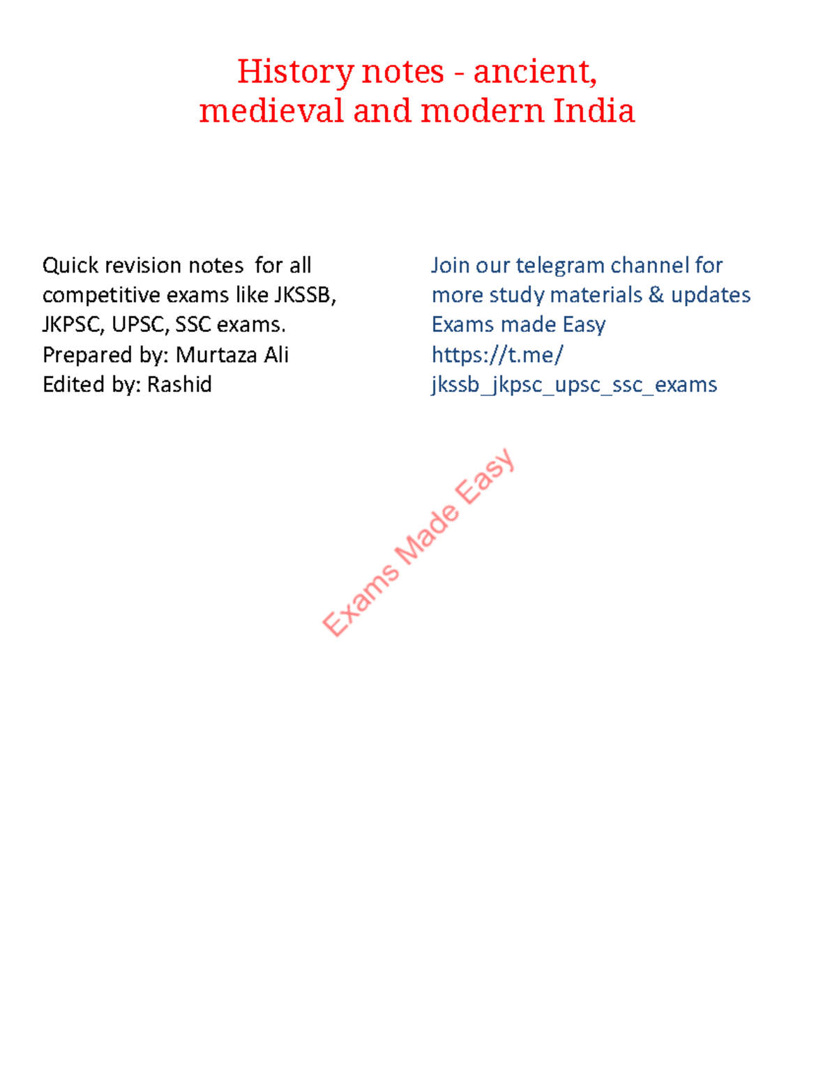 History Short notes - History notes - ancient, medieval and modern ...