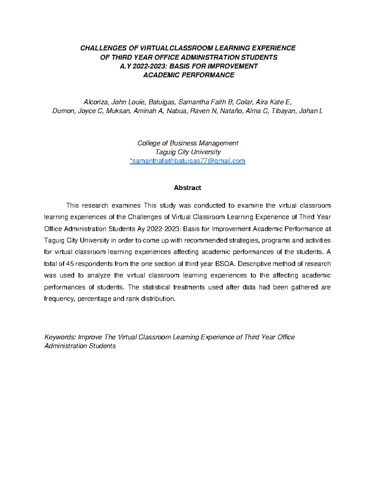 GRP6- Abstract - This training manual is designed to equip employees ...