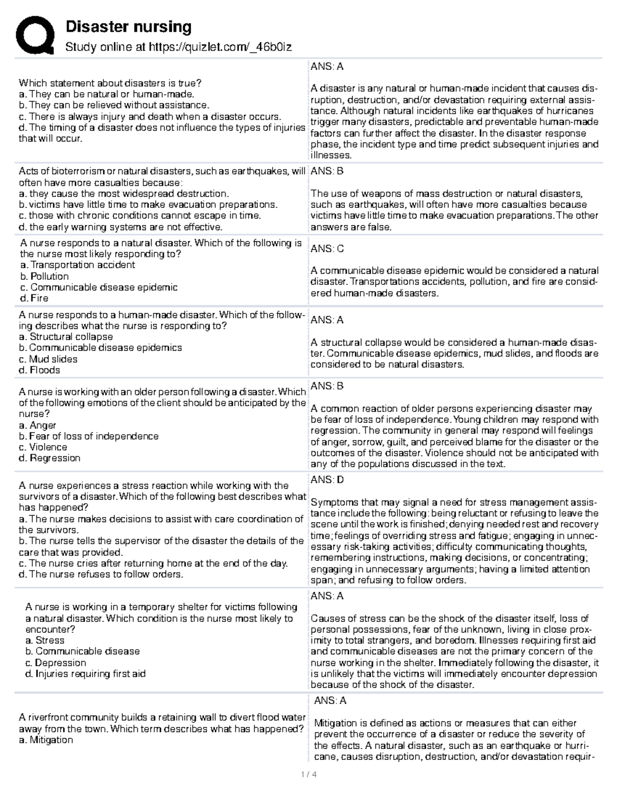Disaster Nursing - Lecture notes and practices - Study online at ...