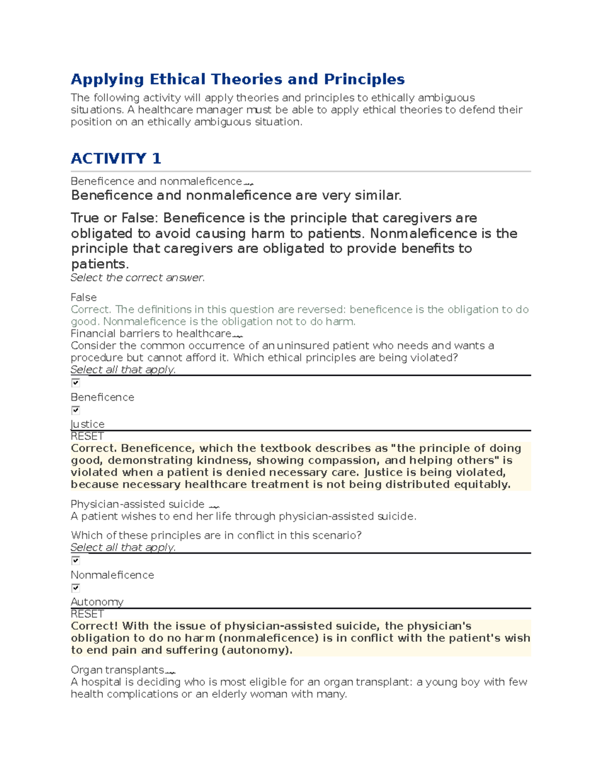 Applying Ethical Theories and Principles - A healthcare manager must be ...