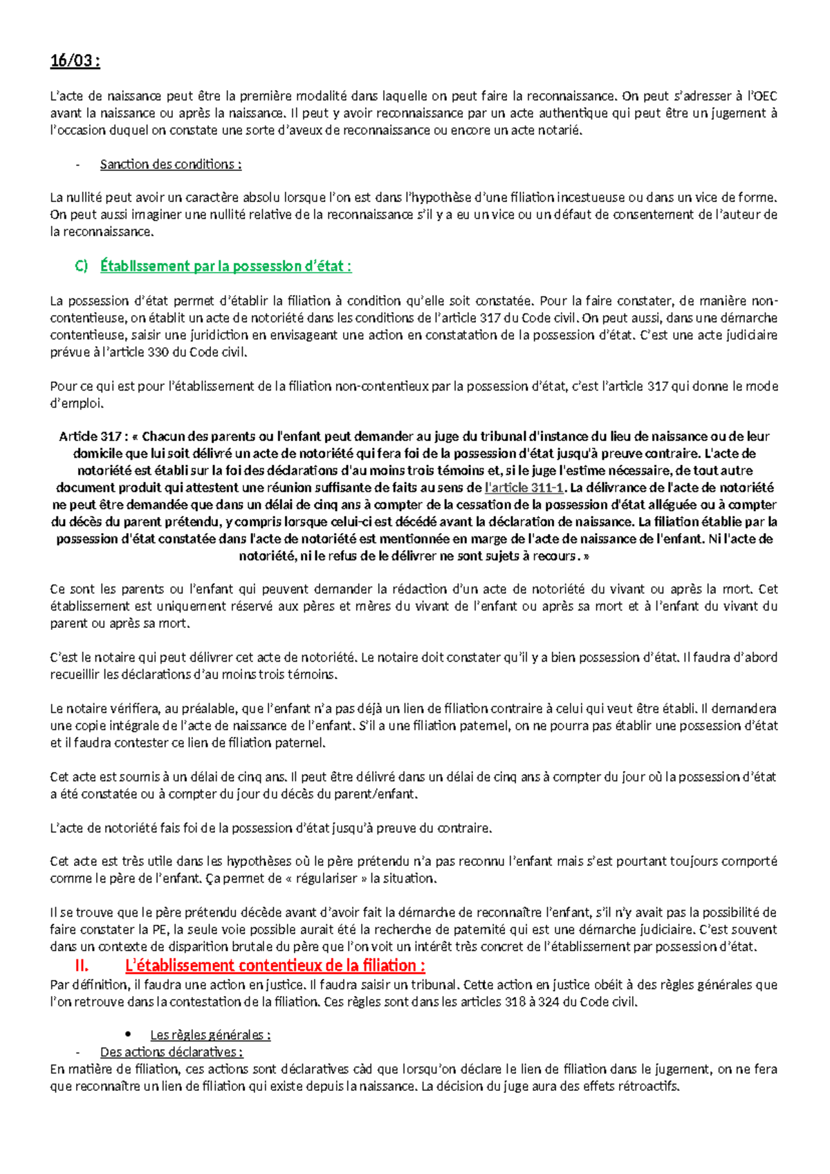 16 - note note note - 16/03 : L’acte de naissance peut être la première ...