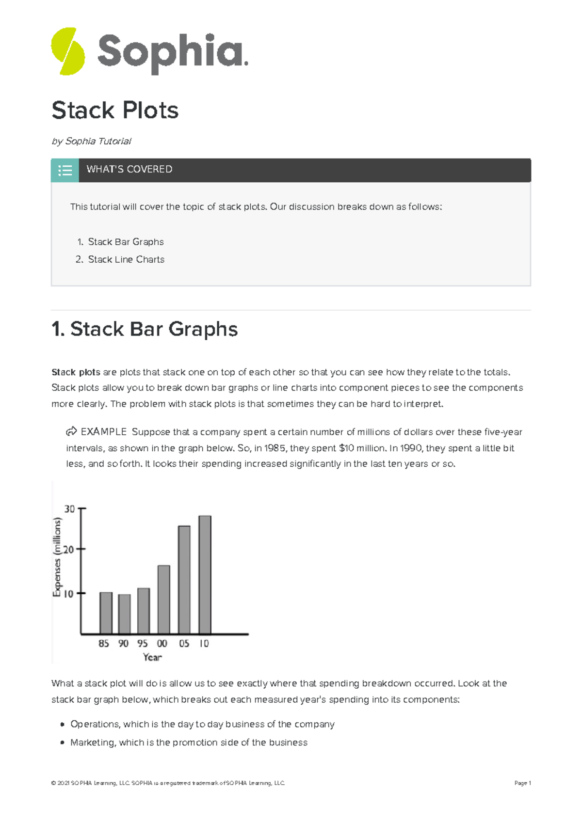 Stack plots paper - examples from sophia and notes statistic class ...