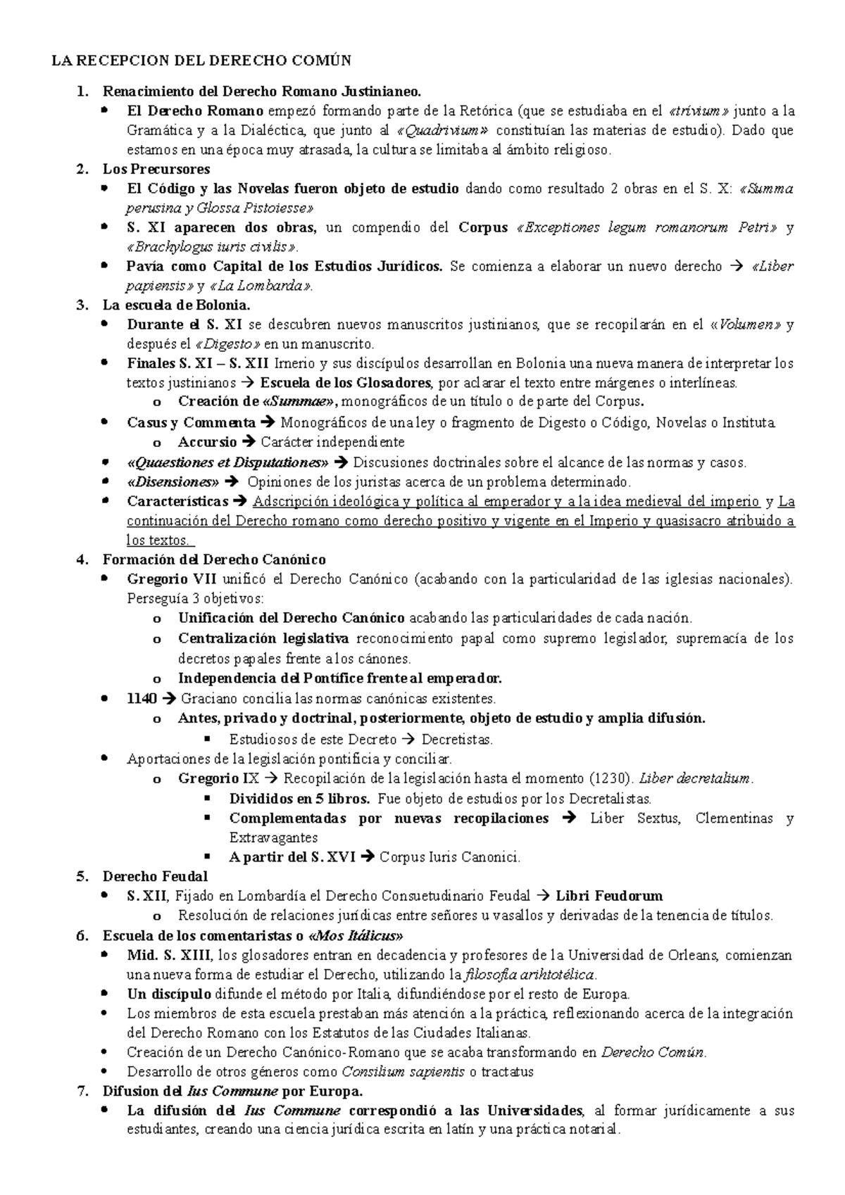 LA Recepcion DEL Derecho Común - LA RECEPCION DEL DERECHO COMÚN ...