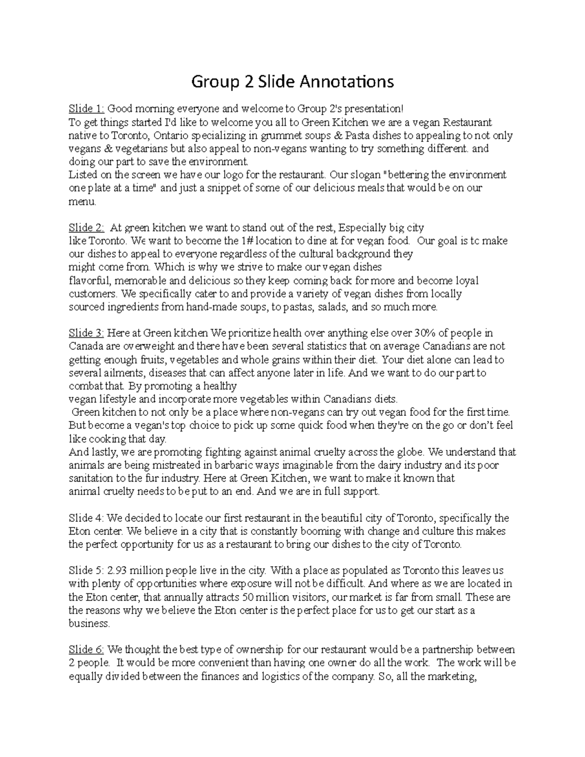 Group 2 Slide Annotations - Group 2 Slide Annotations Slide 1: Good ...