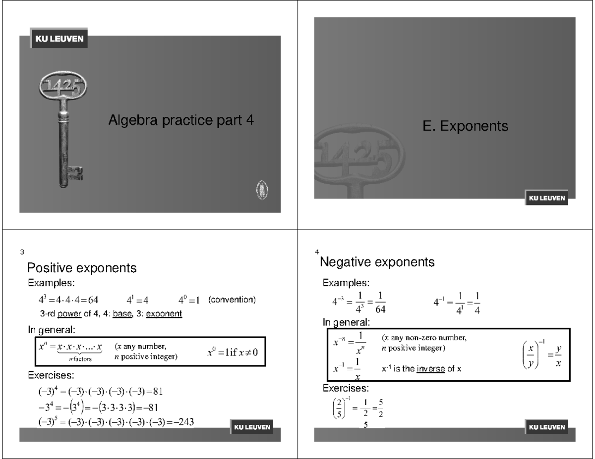7 Algebra-practice-4-slides - Algebra practice part 4 E. Exponents 3 ...