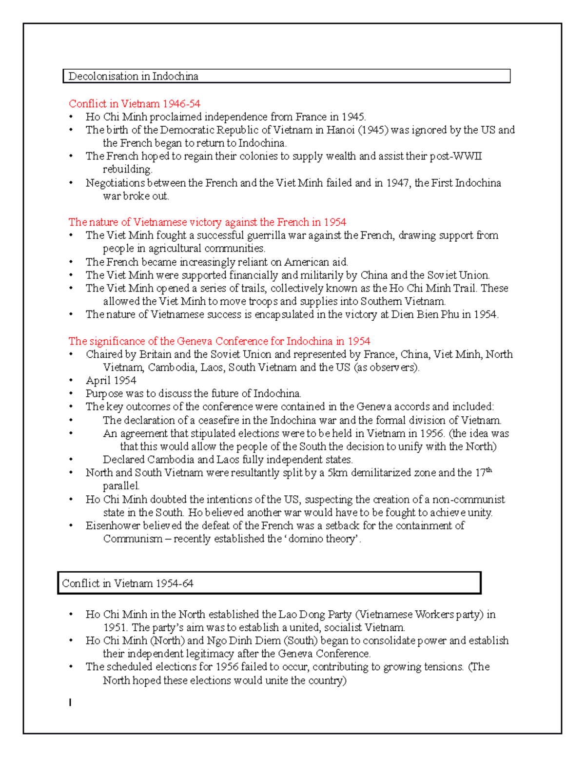 Idochina Notes - Decolonisation in Indochina Conflict in Vietnam 1946 ...