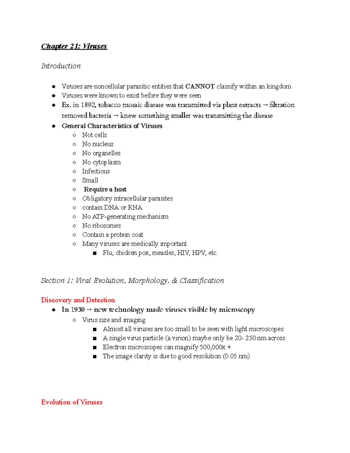 Biology 112 Ch. 21 Lecture Notes - Chapter 21: Viruses Introduction ...