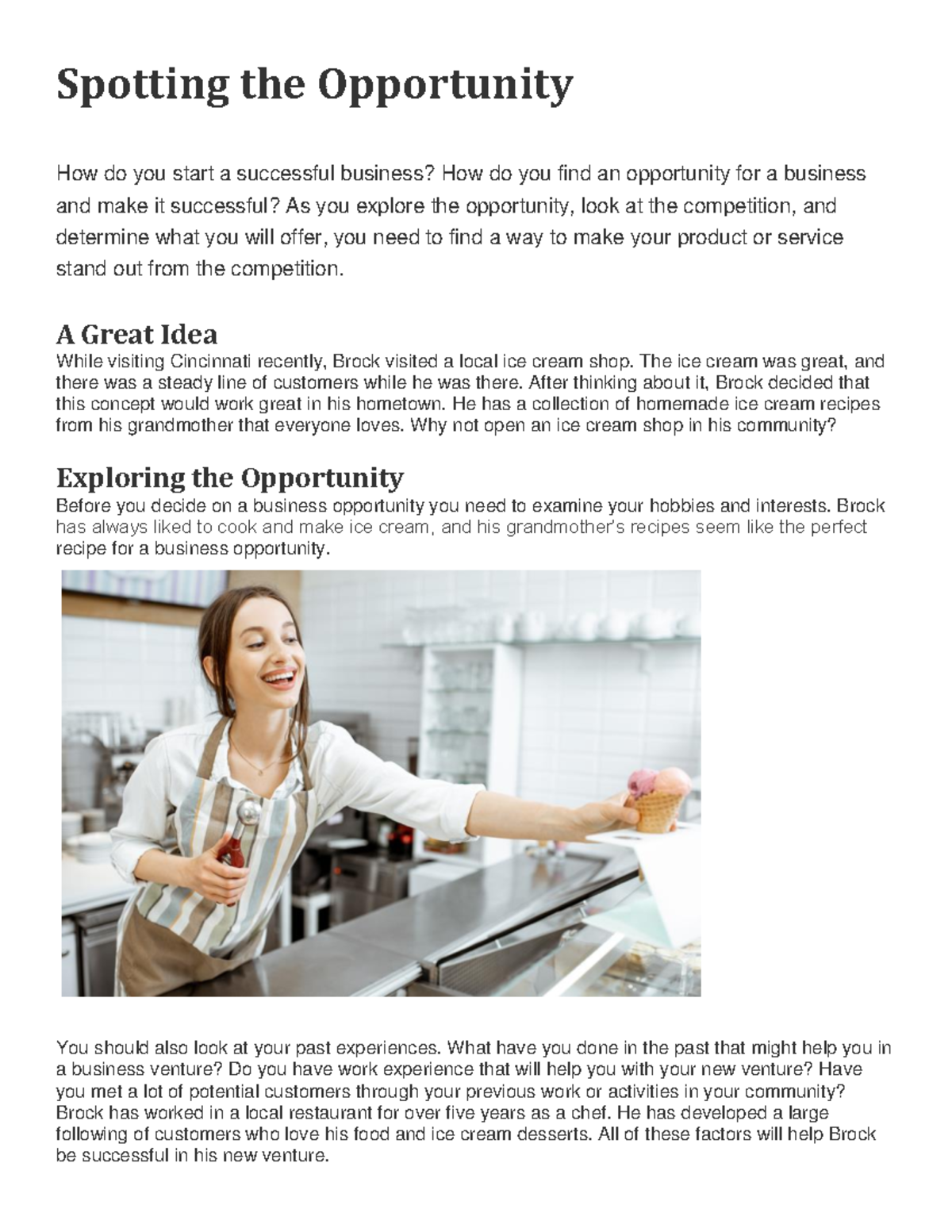 Read - Spotting the Opportunity-2 - Spotting the Opportunity How do you ...