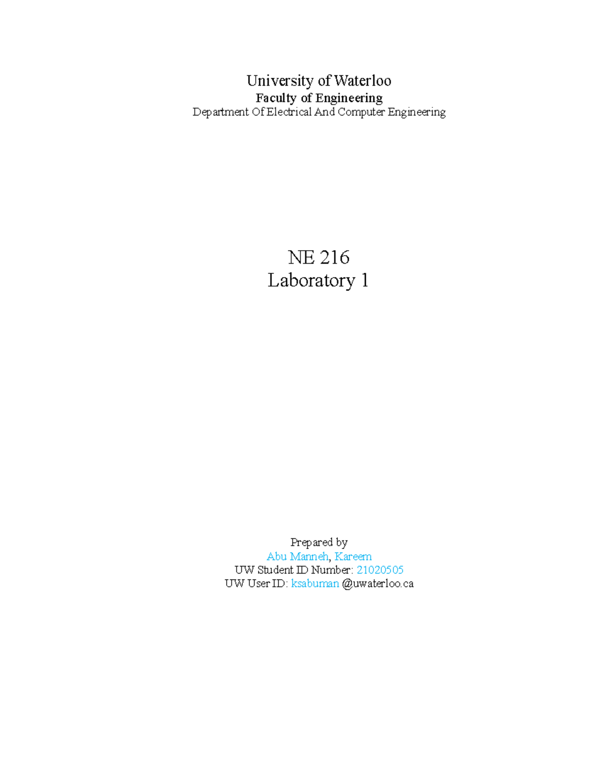 Adv Calc 1.Lab.1 - Calc outline - University of Waterloo Faculty of ...