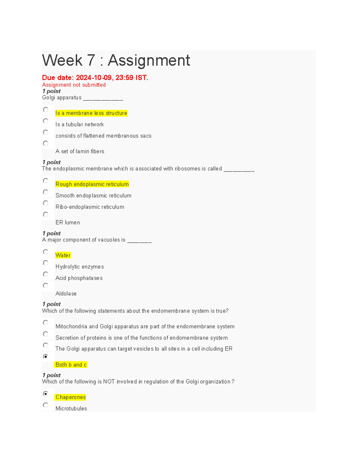 Week 7 Assignment Notes Week 7 Assignment Due Date 2024 10 09 2359 Ist Assignment Not