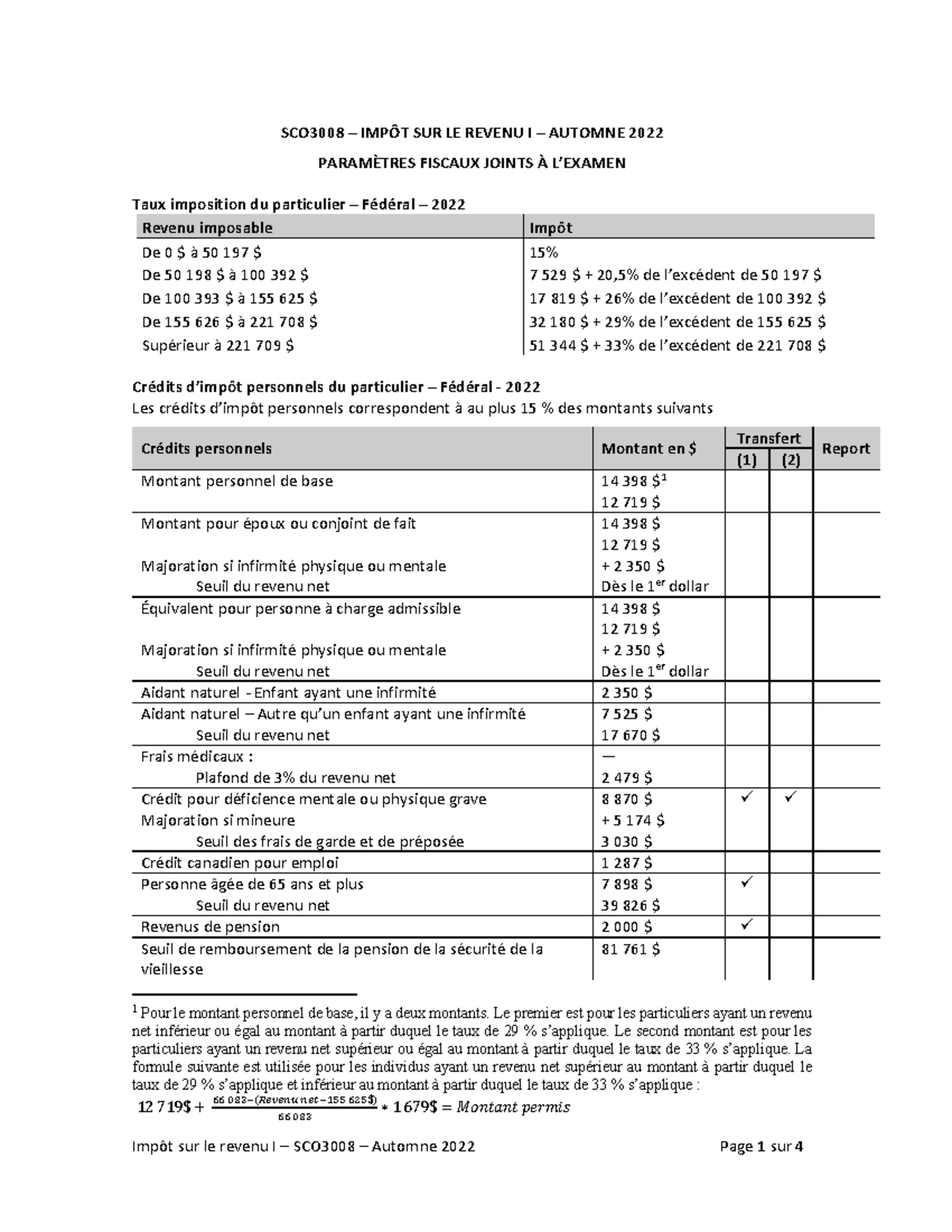 SCO3008 Feuille sommaire examen - SCO3008 – IMPÔT SUR LE REVENU I ...
