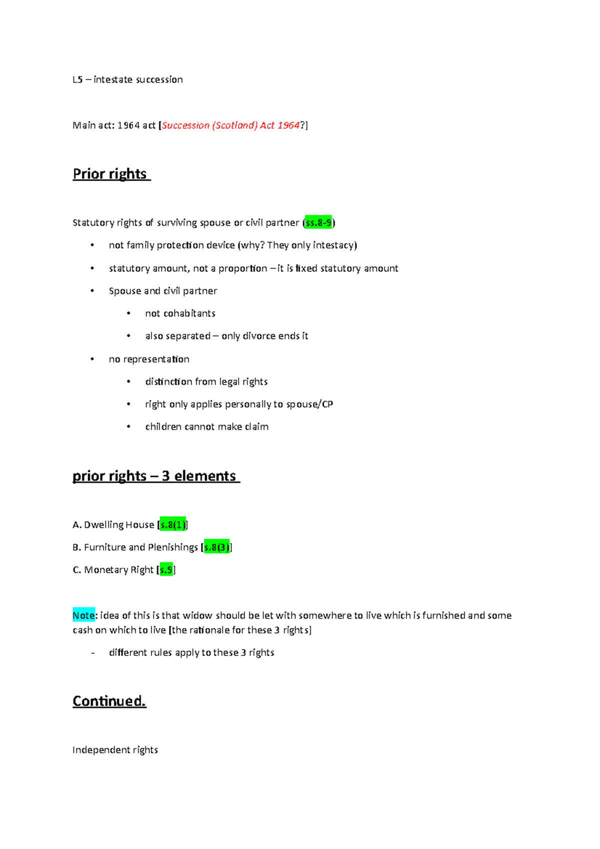 L5 – intestate succession - L5 – intestate succession Main act: 1964 ...