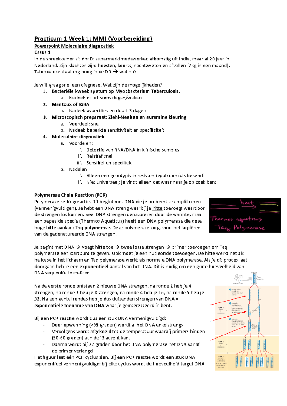 PR1 MMI Voorbereiding - Practicum 1 Week 1: MMI (Voorbereiding) Powerpoint Moleculaire ...