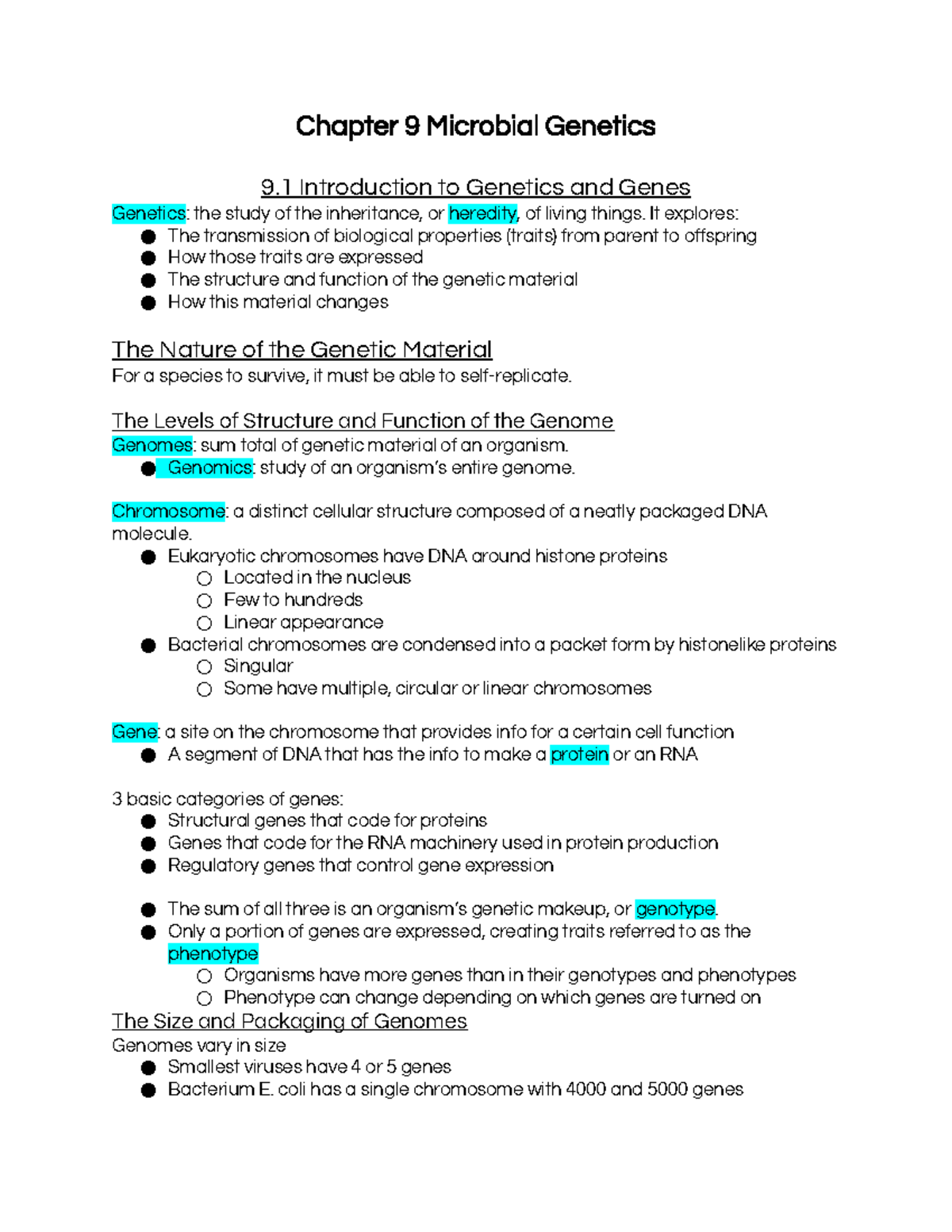 Microbiology Chapter 9: MIcrobial Genetics - Chapter 9 Microbial ...