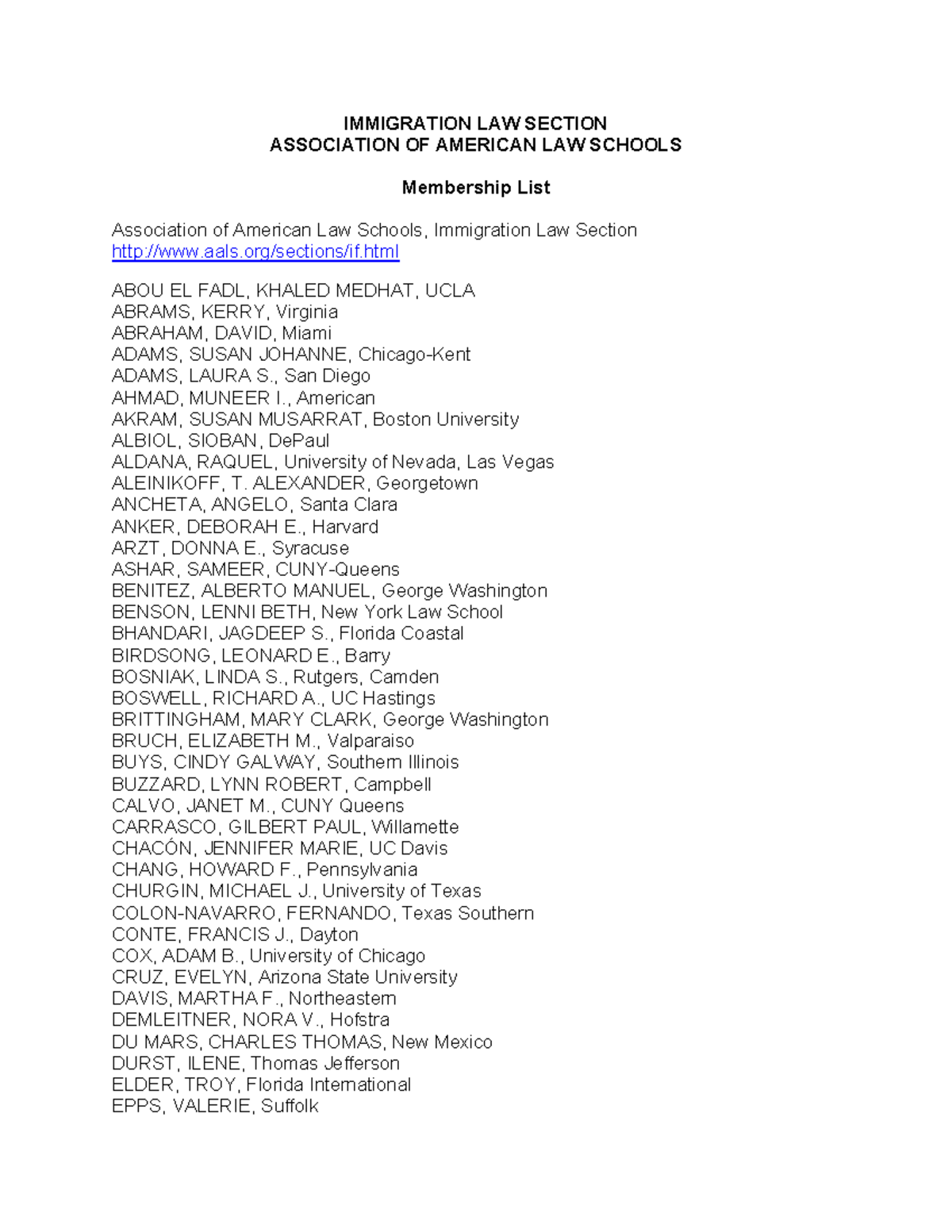 Immigration LAW Section Association OF A - IMMIGRATION LAW SECTION ...