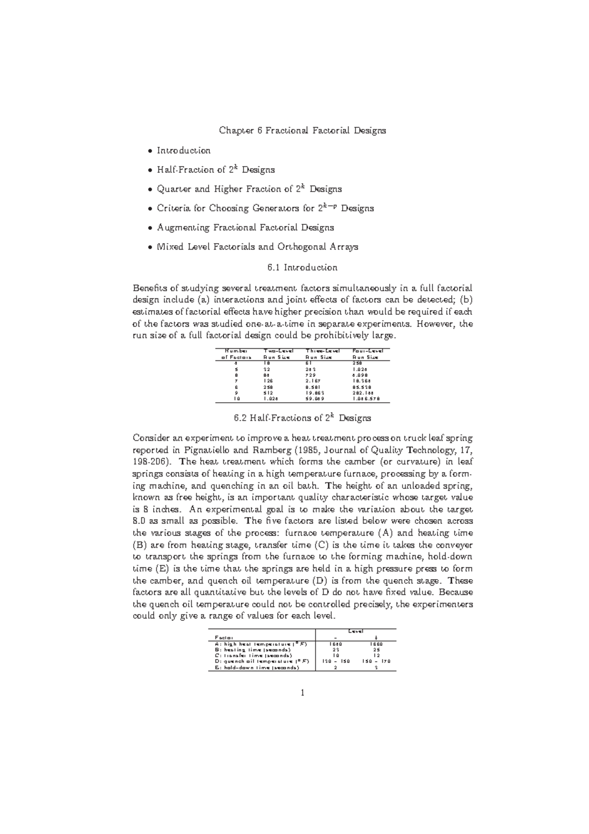 Chapter 6Fractional Factorial Designs - Chapter 6 Fractional Factorial ...
