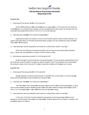 CYB-410 - 2-1 Reading Quiz - 2 - 1 Reading Quiz Question 1, Which of ...