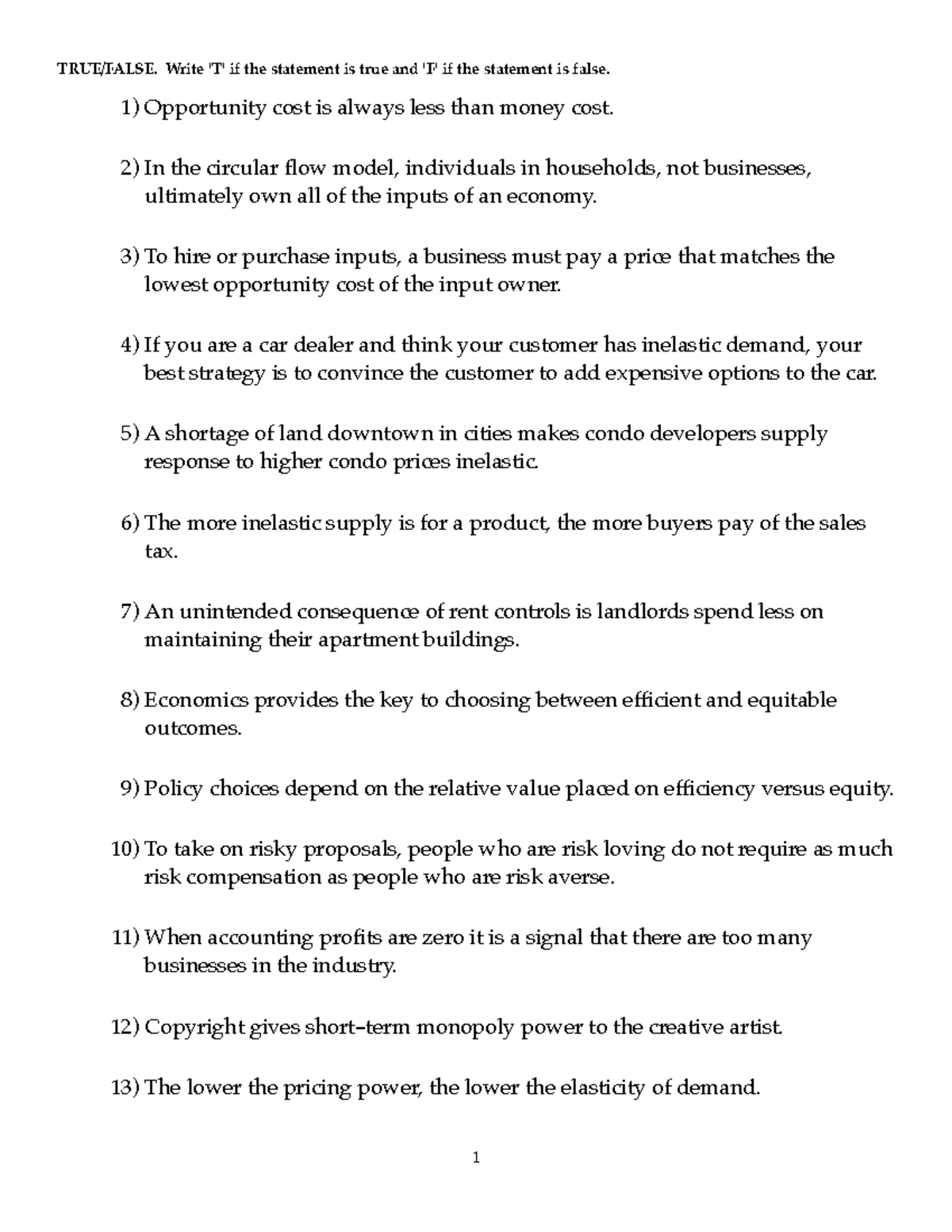 F20 105 Micro Comp TF-MC - TRUE/FALSE. Write 'T' if the statement is ...