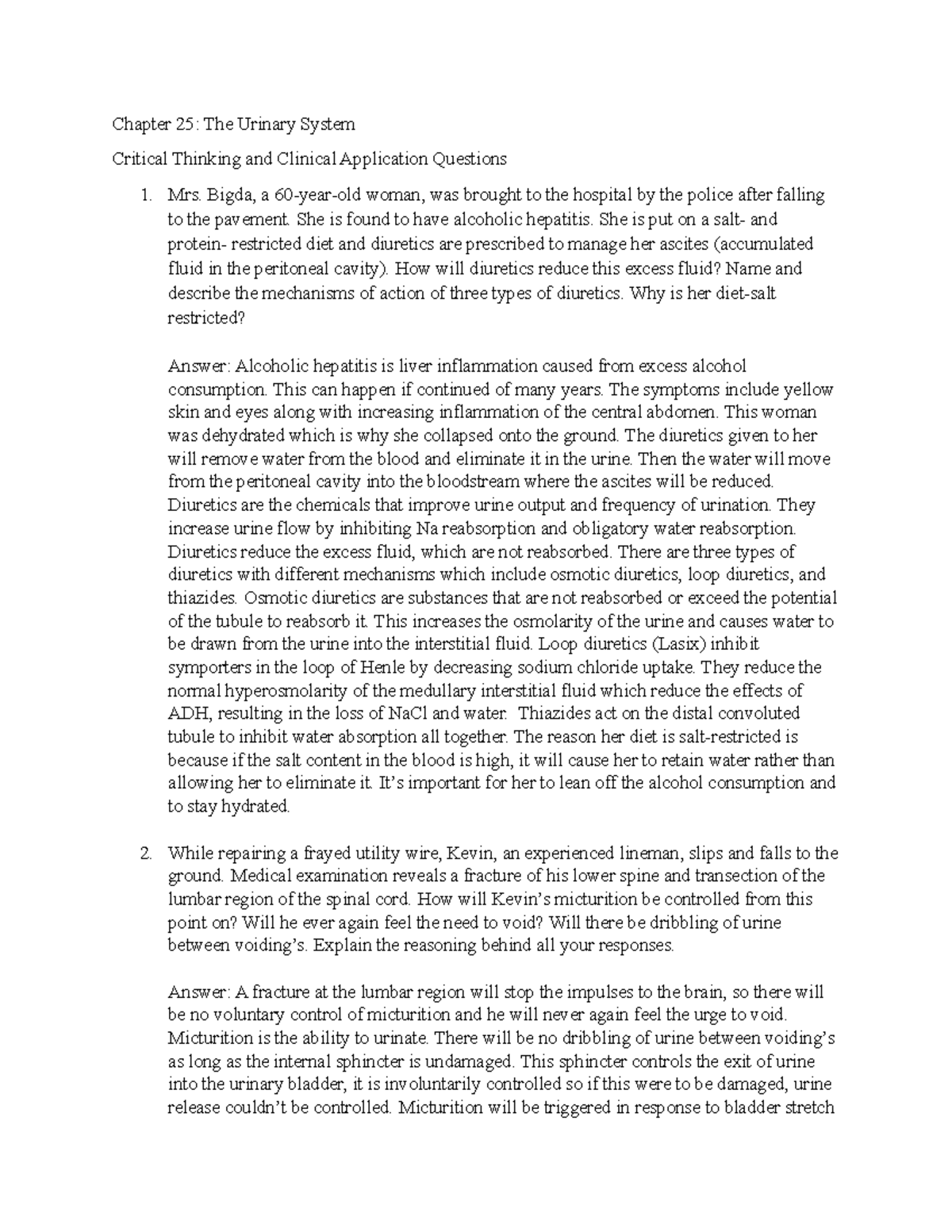 Case Studies Physio Lab - Chapter 25: The Urinary System Critical ...