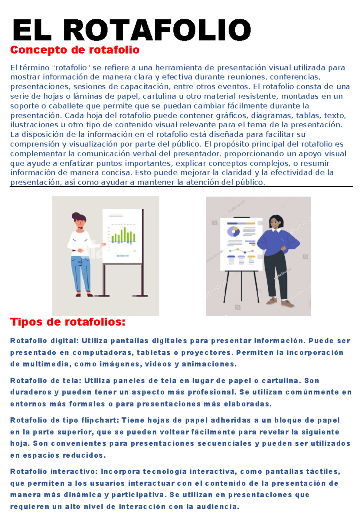 Portafolio - EL ROTAFOLIO Concepto de rotafolio El término "rotafolio ...