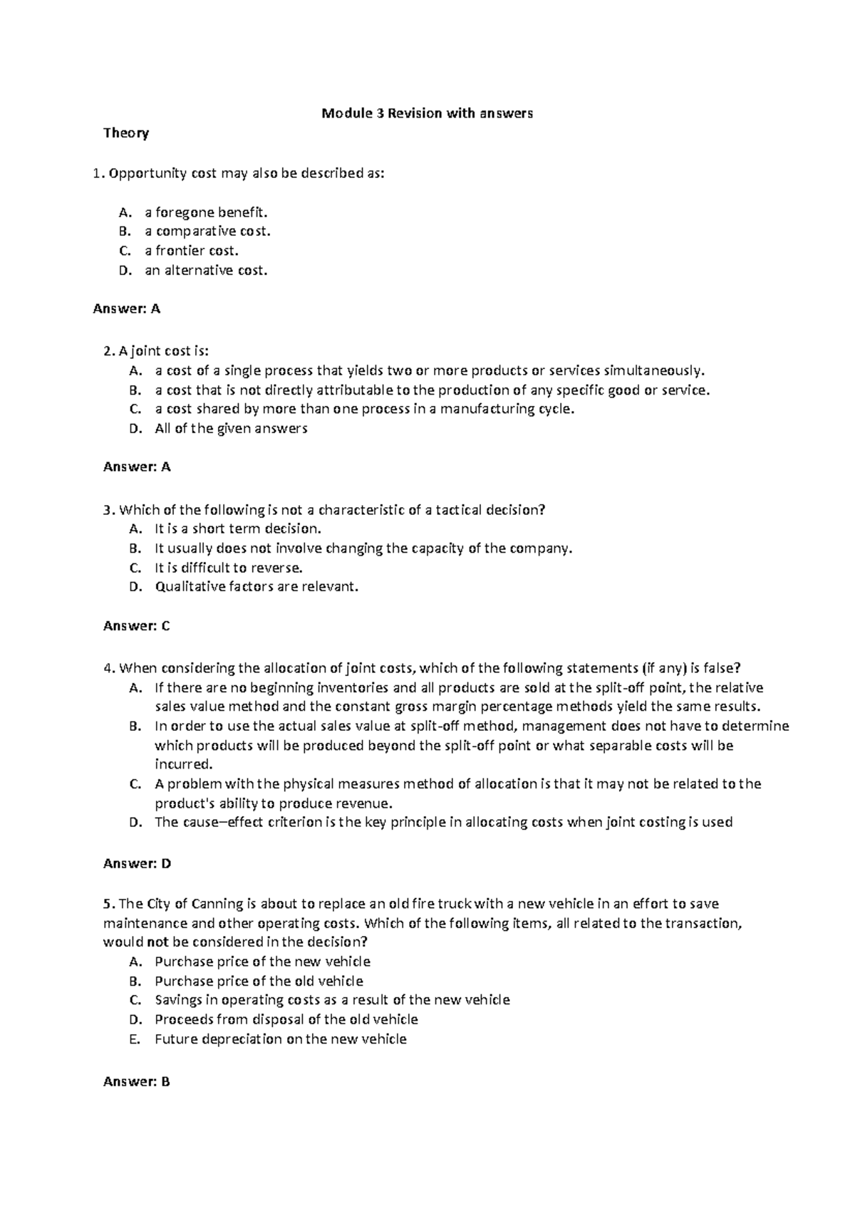 Module 3 Revision with answers - Module 3 Revision with answers Theory ...