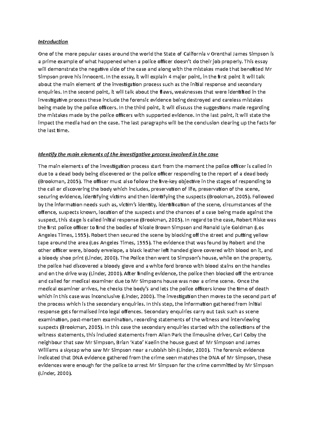 Homicide assignment 2 - Introduction One of the more popular cases ...