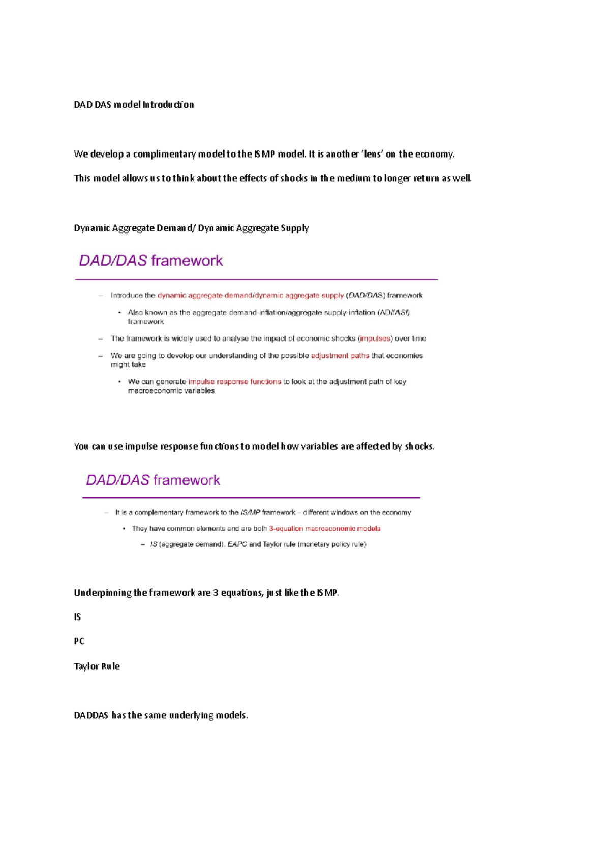 DADDAS MODEL notes - DAD DAS model Introduction We develop a ...