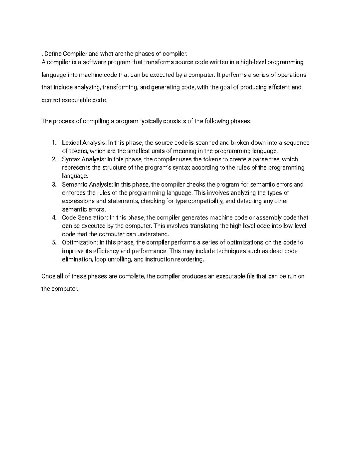 Compiler design - Define Compiler and what are the phases of compiler ...