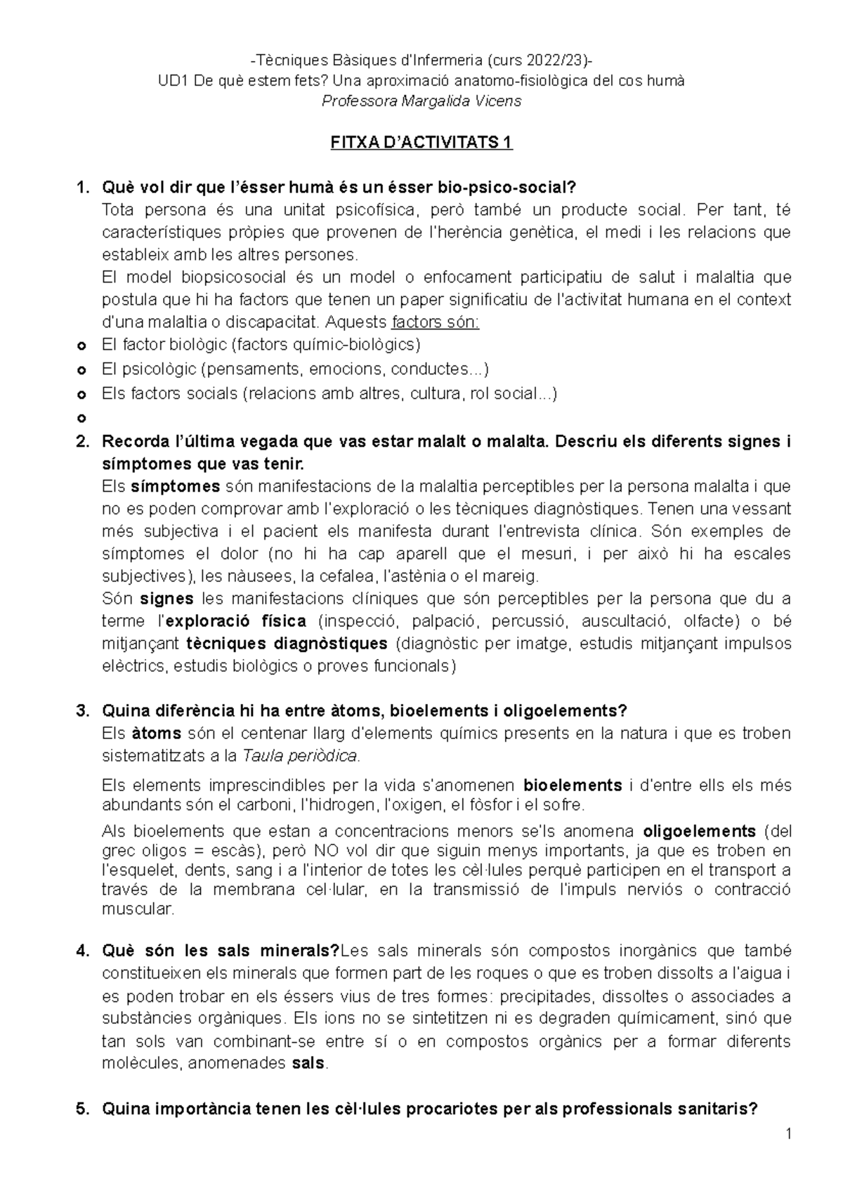 TBI Derrr EXAM - Res. - UD1 De què estem fets? Una aproximació anatomo ...