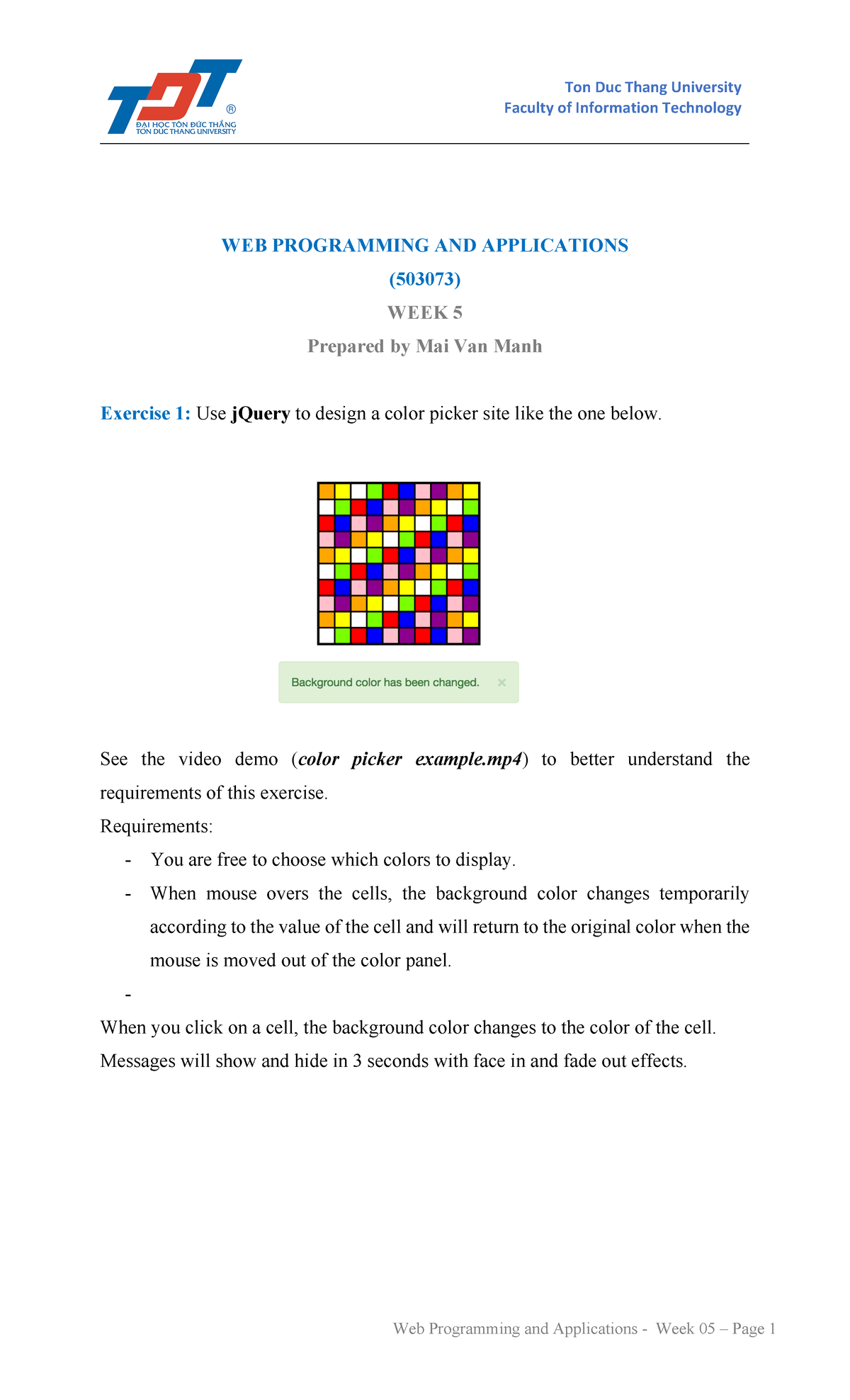 Lab05 - aaaaaaaaaa - Faculty of Information Technology WEB PROGRAMMING ...
