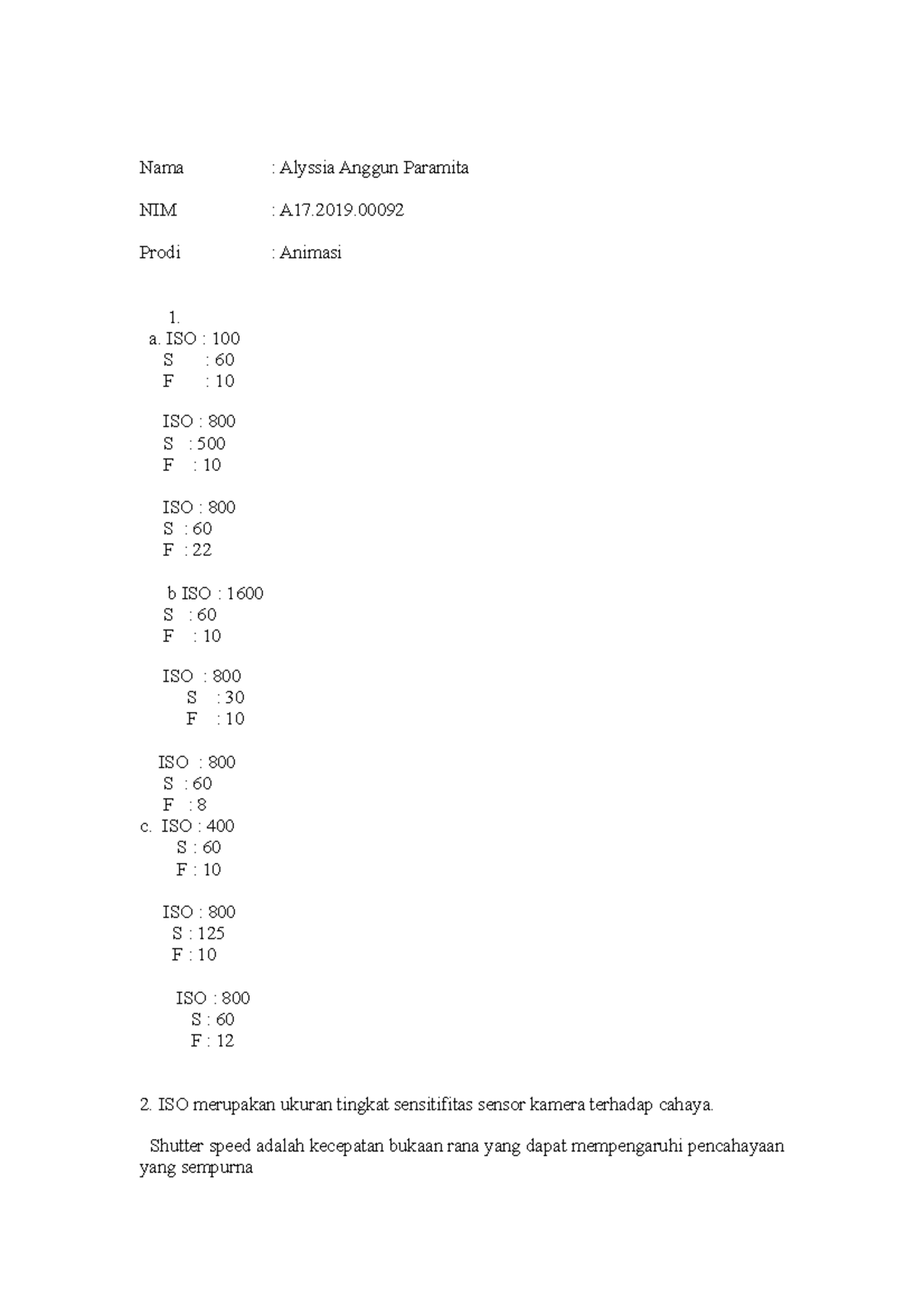 Alyssia Anggun Paramita A17 - Nama : Alyssia Anggun Paramita Prodi ...