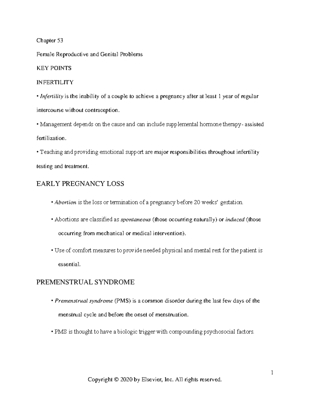 Chapter 53 - study material - Chapter 53 Female Reproductive and ...