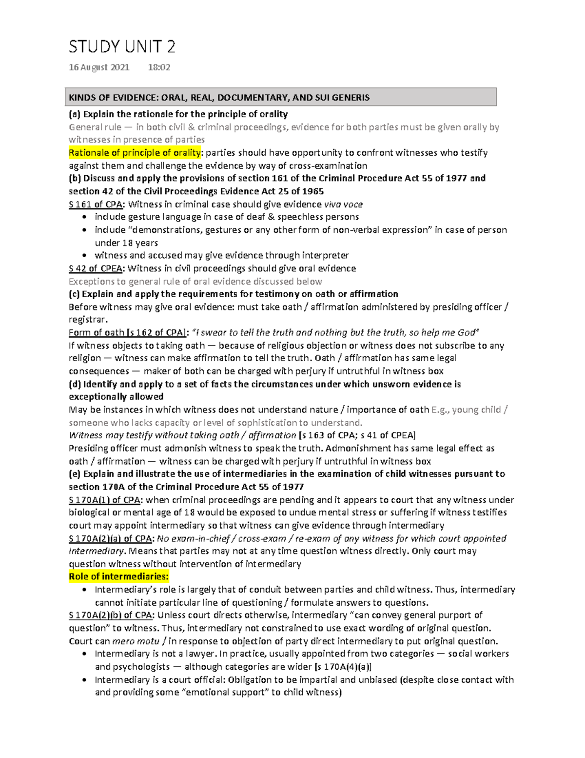 Unit 2 - comprised from class slides and case law - - StuDocu