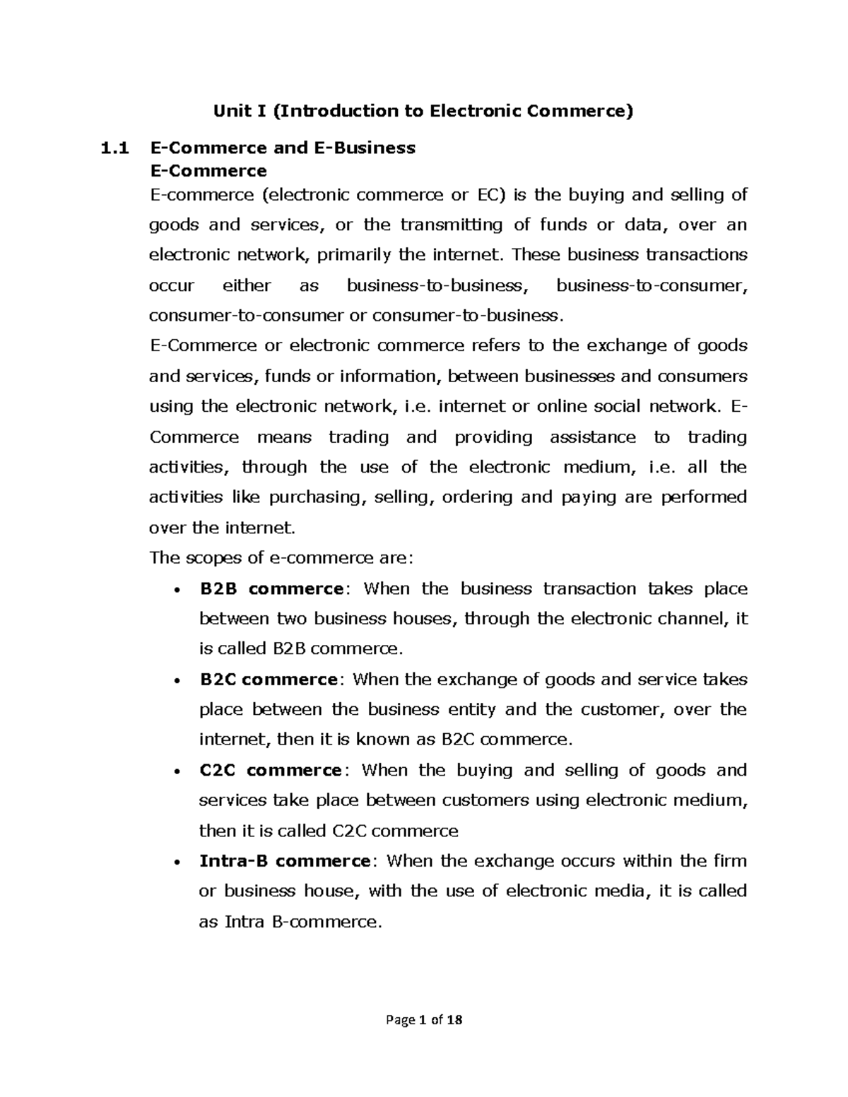 E-commerce-Note - Very Good Note, you can basically pass the exam ...
