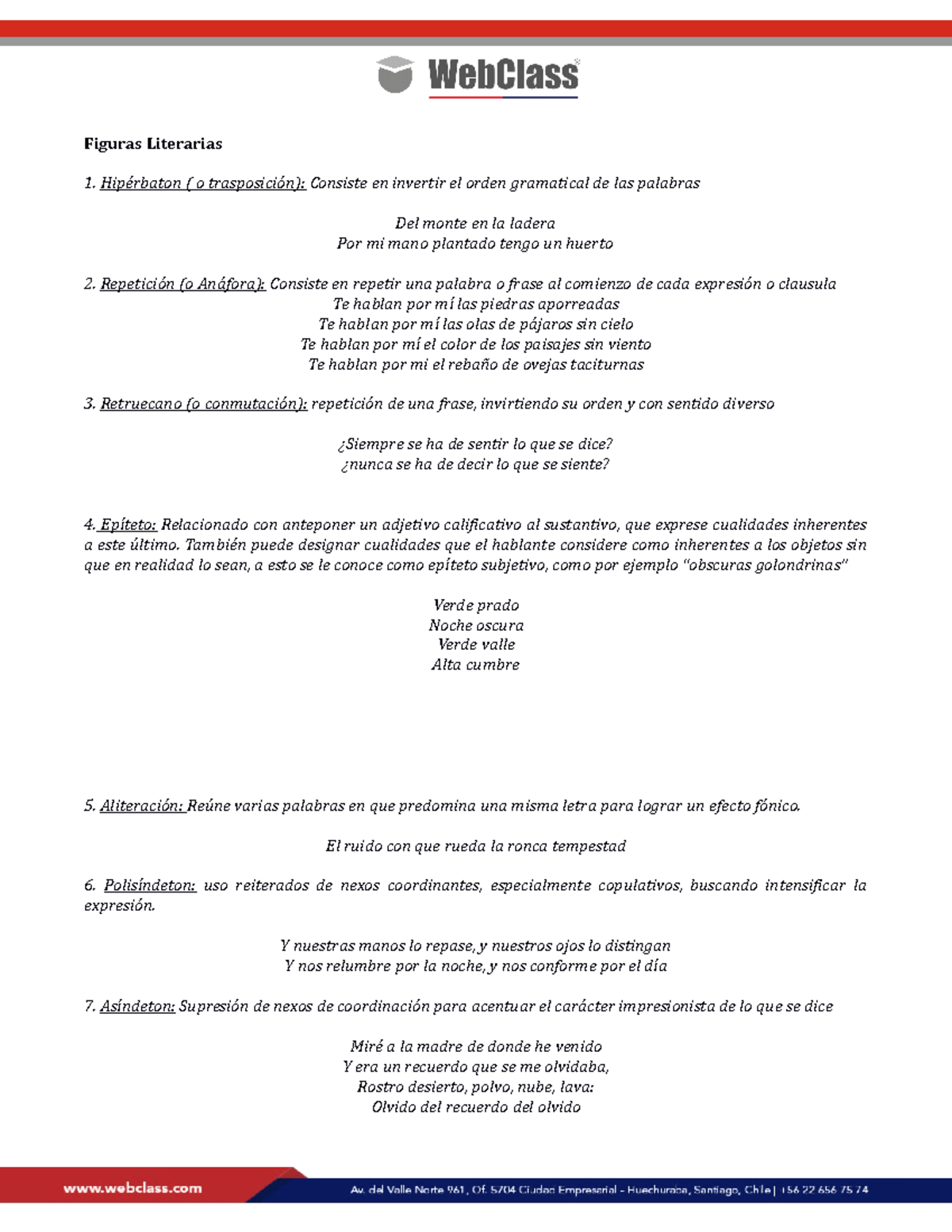 Textodeapoyofigurasliterarias - Figuras Literarias Hipérbaton ( o ...