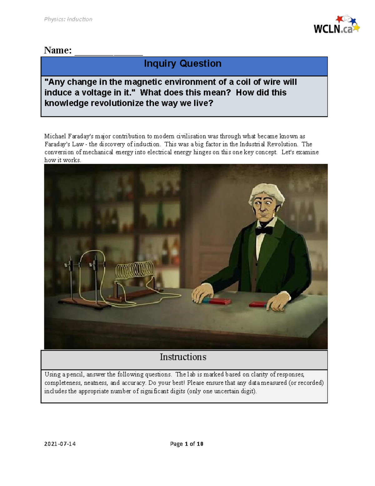7 - practice materials - Name: ______________ Inquiry Question "Any ...