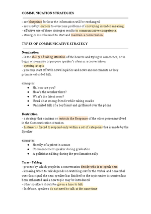 Purpcom - Notes - ELEMENTS OF COMMUNICATION Sender Most important ...