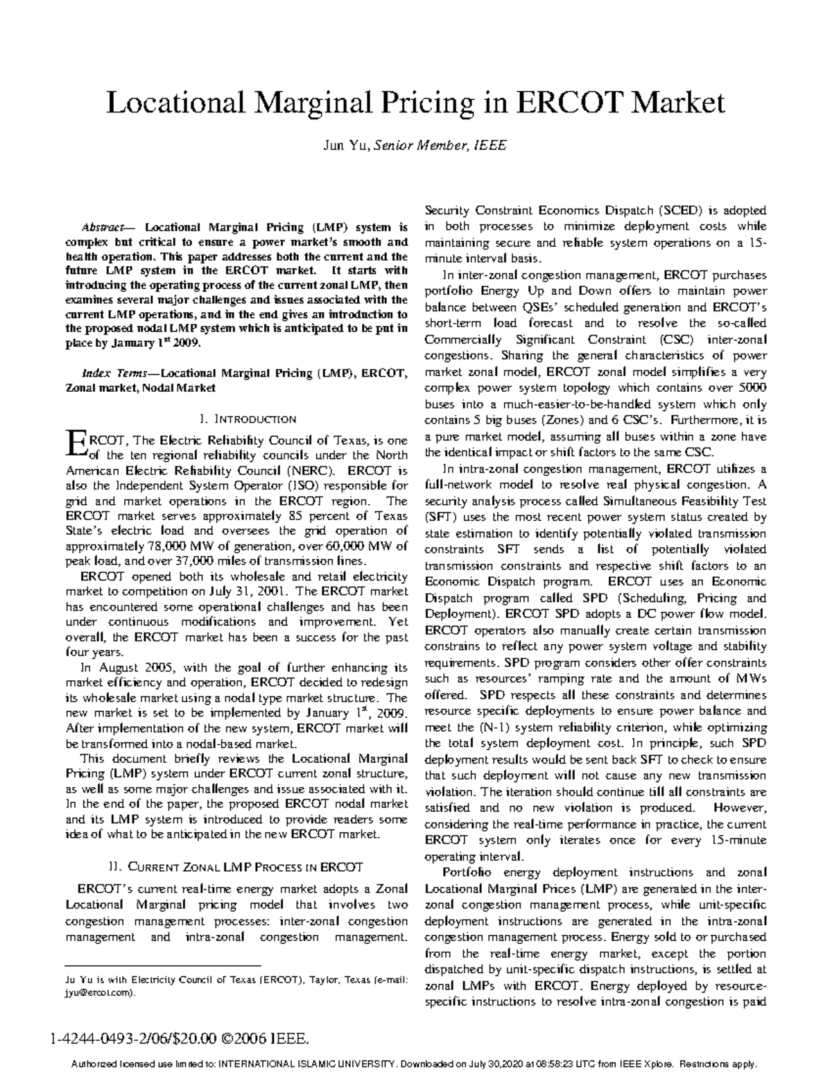 01708980 - asafsasfs - Abstract— Locational Marginal Pricing (LMP ...