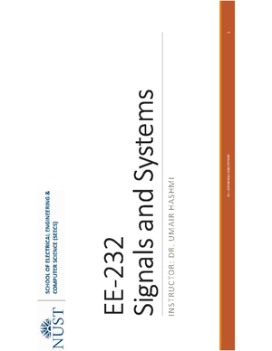 EE-232 Lab Manual Signals and Systems Word - 4 PRACTICAL WORK BOOK For The Course EE-232 Signals ...