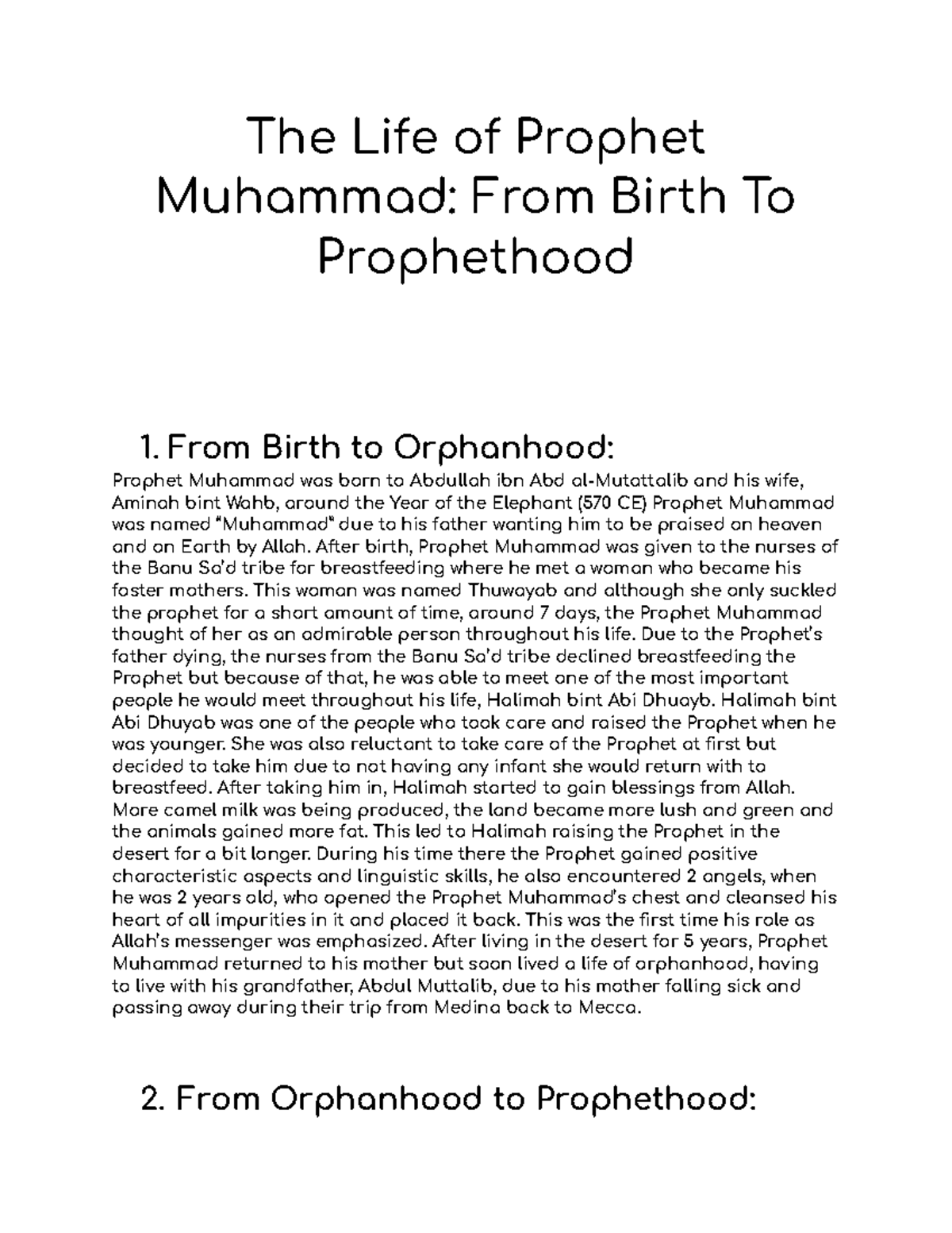 The Life of Prophet Muhammad - The Life of Prophet Muhammad: From Birth ...