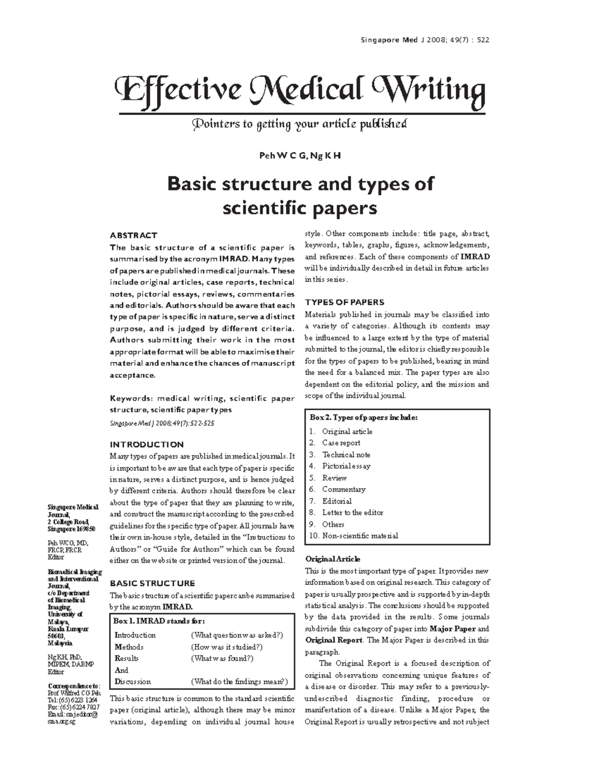 Investigacion - investigación - Effective Medical Writing Pointers to ...