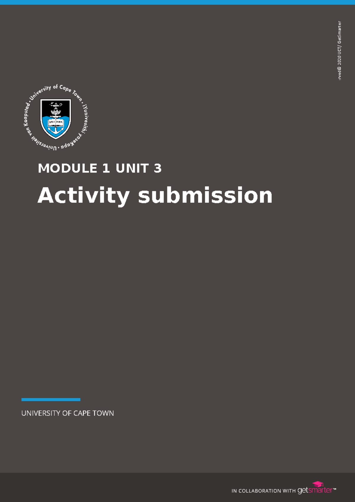 UCT BSD M1U3 Activity submission - MODULE 1 UNIT 3 Activity submission ...