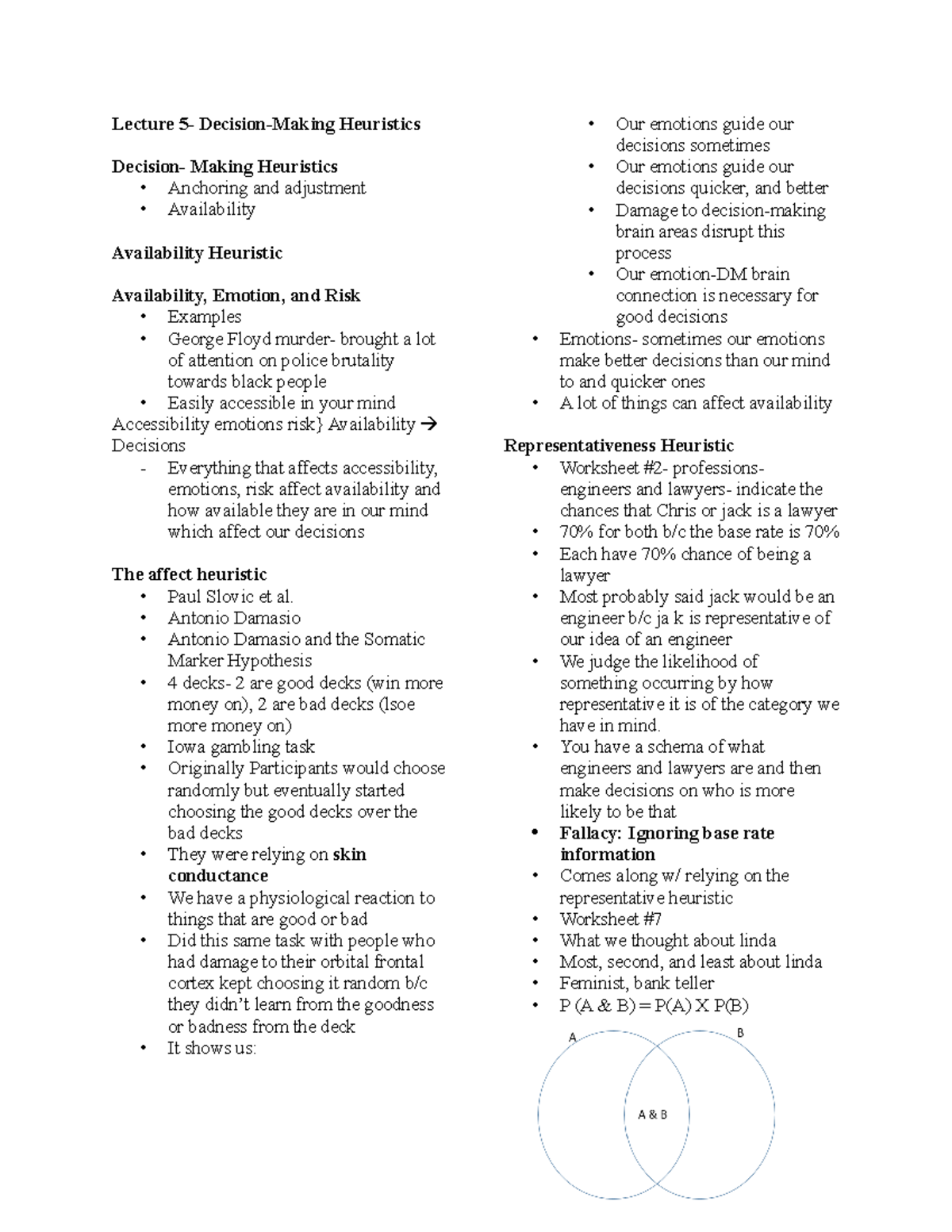 Lecture 5- Decision-Making Heuristics - Lecture 5- Decision-Making ...