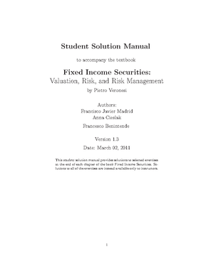 FICR Cheat Sheet - Fixed Income and Credit Risk Cheat-Sheet Discounting ...